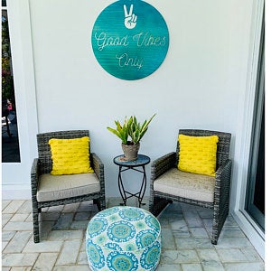 Good Vibes Only with Peace Sign Metal Wall Art | Good VIbes Metal ...