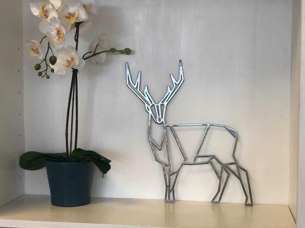 Geometric Buck Metal Wall Art Home Decor | Choose Your Size ...