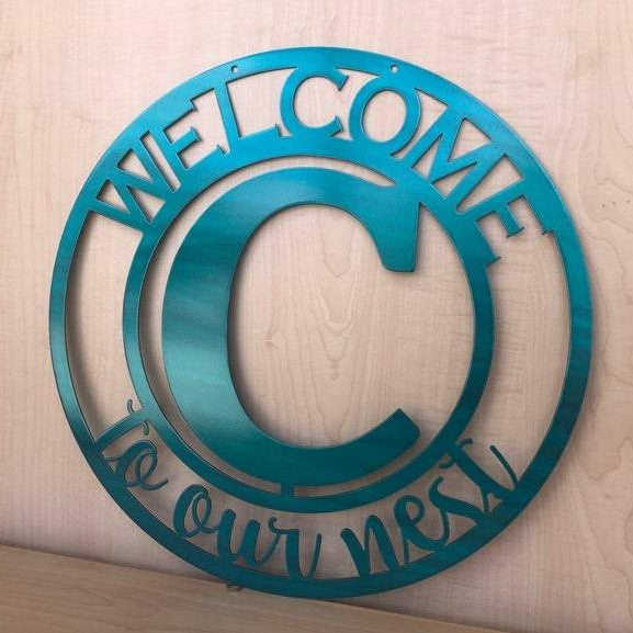 Initial Monogram Personalized Metal Wall Art with Custom Text ...