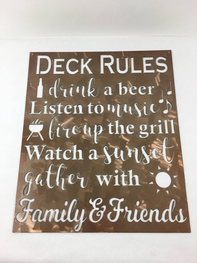 Deck Rules Metal Outdoor Sign | Good Vibes Metal – GoodVibesMetal