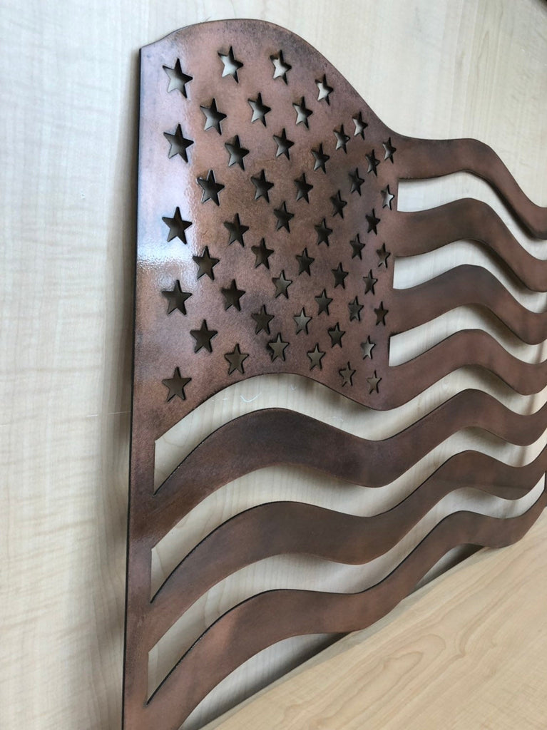 Metal Waving American Flag Outdoor Decor | Good Vibes Metal ...