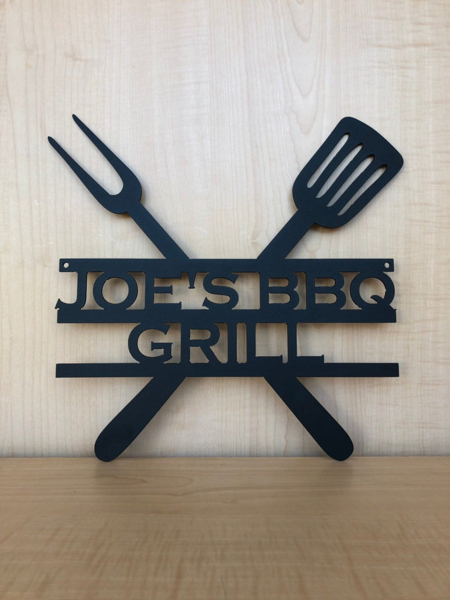 Personalized BBQ Grill Sign | Outdoor Gift For Him | Good Vibes Metal ...